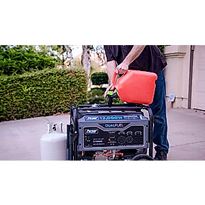 Pulsar G12KBN Heavy Duty Portable Dual Fuel Generator - 9500 Rated Watts & 12000 Peak Watts - Gas & LPG - Electric Start - Transfer Switch & RV Ready - CARB Compliant