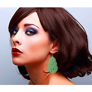 HAFILO 12 pairs of colorful hollow lightweight dangle earrings Bohemian Boho Style Danglers Dangling Eardrop Hypoallergenic Earrings for Women fashion