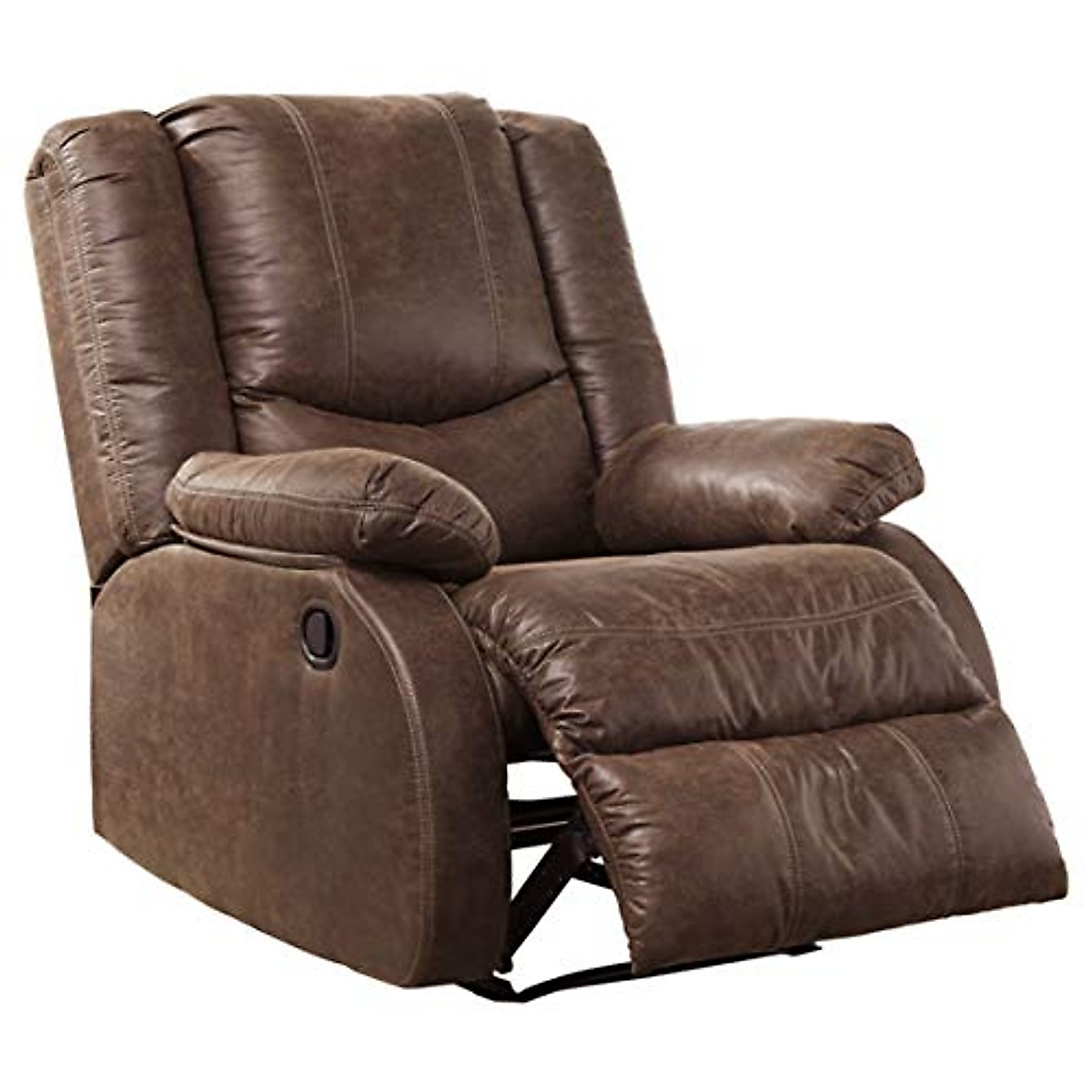 Signature Design by Ashley Bladewood Faux Leather Pebble Manual Zero Wall Recliner, Brown
