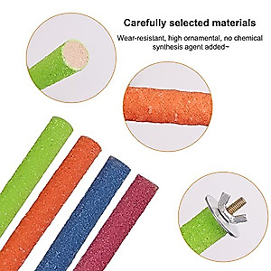 Xuezoioy Bird Perches for Cage, Portable Parrot Stand Toy Pack of 4 Bird Perch Stand Platform Paw Grinding Stick Cage Accessories Exercise Toys for Budgies,Parakeet,Hamster(Random Color)