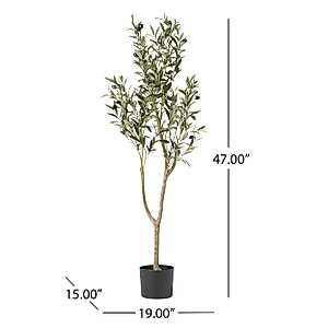 Christopher Knight Home 313745 Artificial Olive Tree, 4' x 1.5', Green
