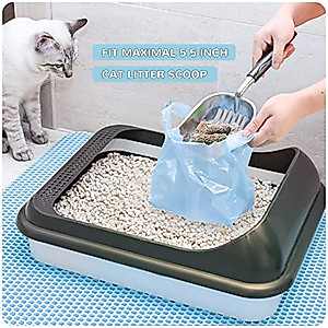 Bilibara Cat Litter Bags with Handles, Scented Poop Bags for Cats, Ultra Thick Cat Poop Bags, Leak-Proof Cat Waste Bags, Amazing Odor Sealing, Disposable Cat Litter Disposal, Large to Fit Any Scoop