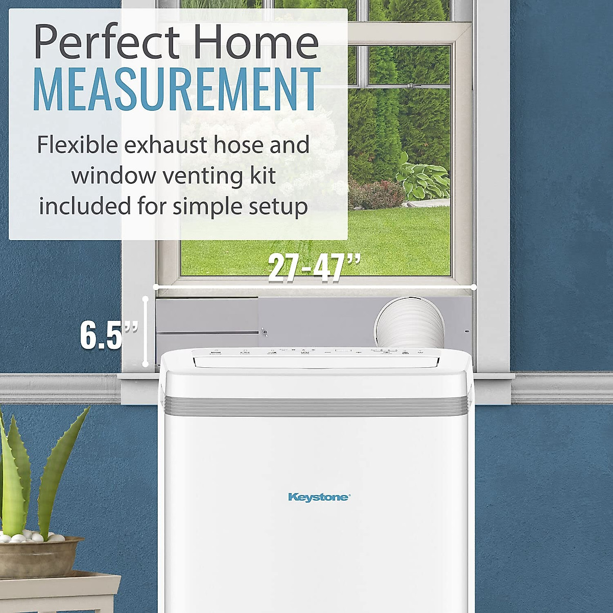 Keystone 13,000 BTU Portable Air Conditioner and Heater with Smart Remote Control & Dehumidifier Function, Quiet Compact Portable AC & Heater Combo for Living Room & Small Rooms up to 450 Sq. Ft