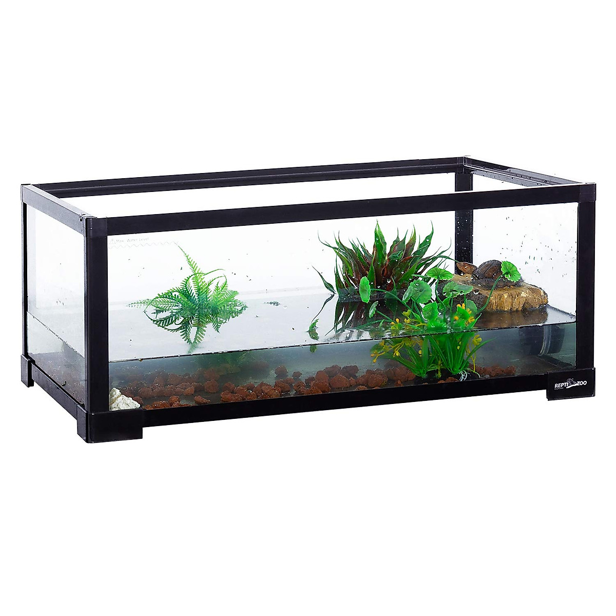 REPTI ZOO Turtle Basking Platform or Reptile Feeding Ledge with Suction Cup, Resin Flat Ramp for Turtle Reptile Chameleon Use