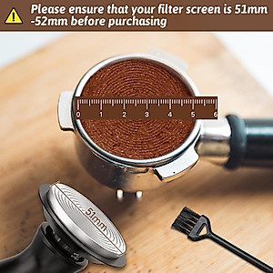 ANSOOK 51mm Espresso Tamper, Stainless Steel Tamper Powder Press with Scale, Espresso Hand Tamper with Tamper Mat, Coffee Tamper & Cleaning Brush