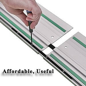Guide Rail Connector Set P-20177 for Makita Track Saw Long Cuts， Also Compatible with Festool, Fit for DeWalt in Integrated Guide Rail T-Slots for Secure Cutting, 4 PCS, Black