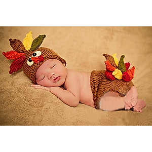 Christmas Halloween Newborn Photography Prop Baby Boy Girl Photo Outfits Turkey Hat Short Photo shoot Costume