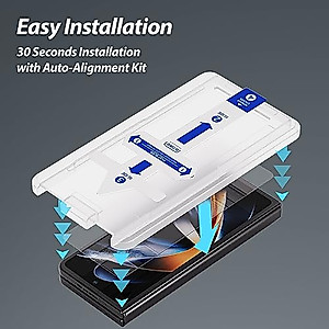 Whitestone 2PACK EA GLASS Screen Protector for Galaxy Z Fold 5 2023, Full Coverage Tempered Glass Shield [Easy Install] - Two Pack