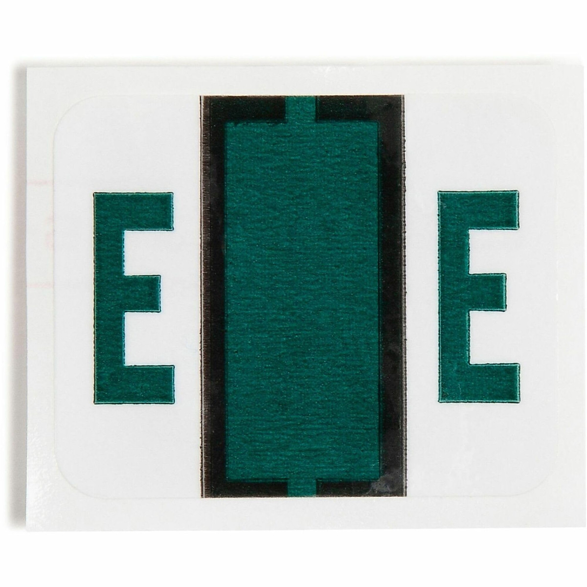 Smead BCCR Bar-Style Color-Coded Alphabetic Label, E, Label Roll, Dark Green, 500 Labels per Roll, (67075)