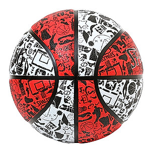 Spalding 84-537J Basketball Graffiti, Red x White, No. 7 Balls, Basketball, Basket