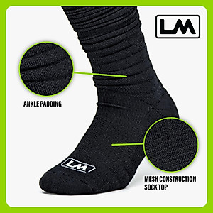 Loudmouth Scrunch Football Socks (Black, L/XL)