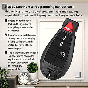 Key Fob for 08-10 Dodge Ram 1500/2500/3500/4500，Charger/Durango/Grand Caravan Pickup Truck ，Grand Cherokee，Chrysler 300， Keyless Entry Remote Start Control M3N5WY783X / IYZ-C01C