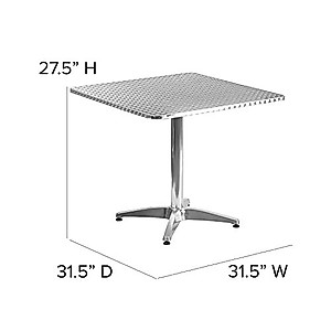 Flash Furniture Mellie 31.5'' Square Aluminum Indoor-Outdoor Table with Base