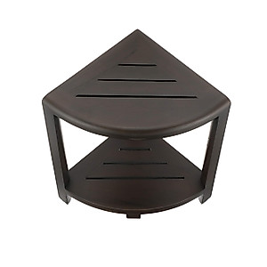 EcoDecors Fully Assembled Teak Corner Shower Shelf, Shower Stool for Shaving Legs, Shower Foot Stool, Teak Shower Stool, Corner Shower Stool, Small Shower Stool, Teak Corner Shower Bench, Teak Stool