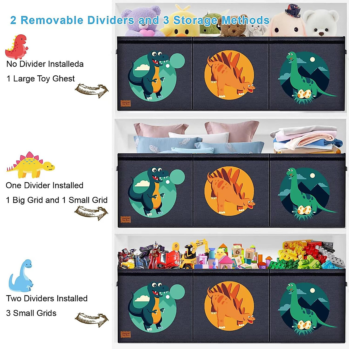 Dikaniu Extra Large Toy Chest for Boys, Large Toy Box, Made with Sturdier Wood Board - Collapsible Sturdy Storage Bins with Lids, Kids Toy Box Chest Organizer for or Nursery, Playroom, Bedroom