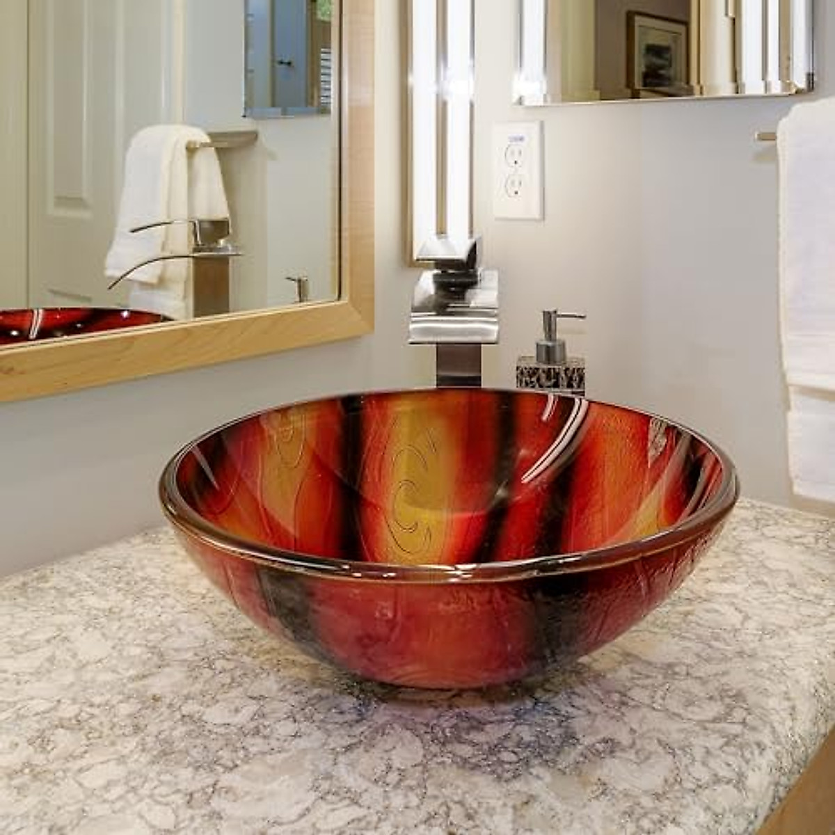 Novatto GF-136BN Eclipse Single Lever Waterfall Vessel Faucet, Brushed Nickel