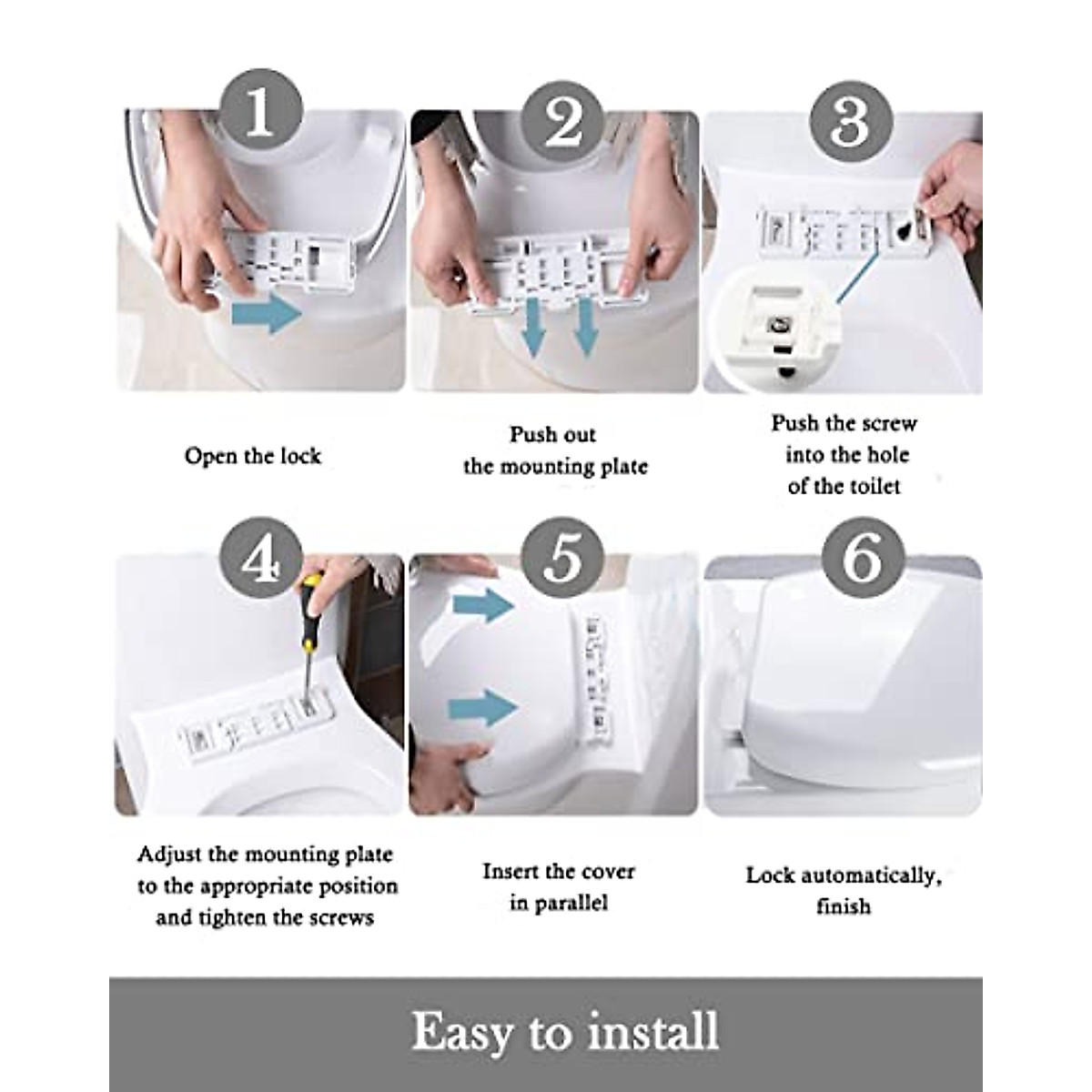 Toilet Seat Elongated, Toilet Cover, Quiet and Soft Close, Easy to Install and Remove, Ergonomic Design,Polypropylene(Plastic), White, for Elongated Oval Toilets (Long Hinge Frame)