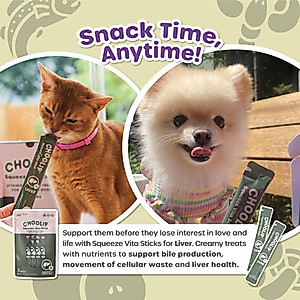 Squeeze Vita Stick Cat Treats Lickable and Dog Treats. 7pc Liver Support Pouch for Cats and Dogs. Soft Paste Tubes for Dog Lick Mat, Senior Cat Food Wet Cat Food Toppers, Multivitamin for Dog Food