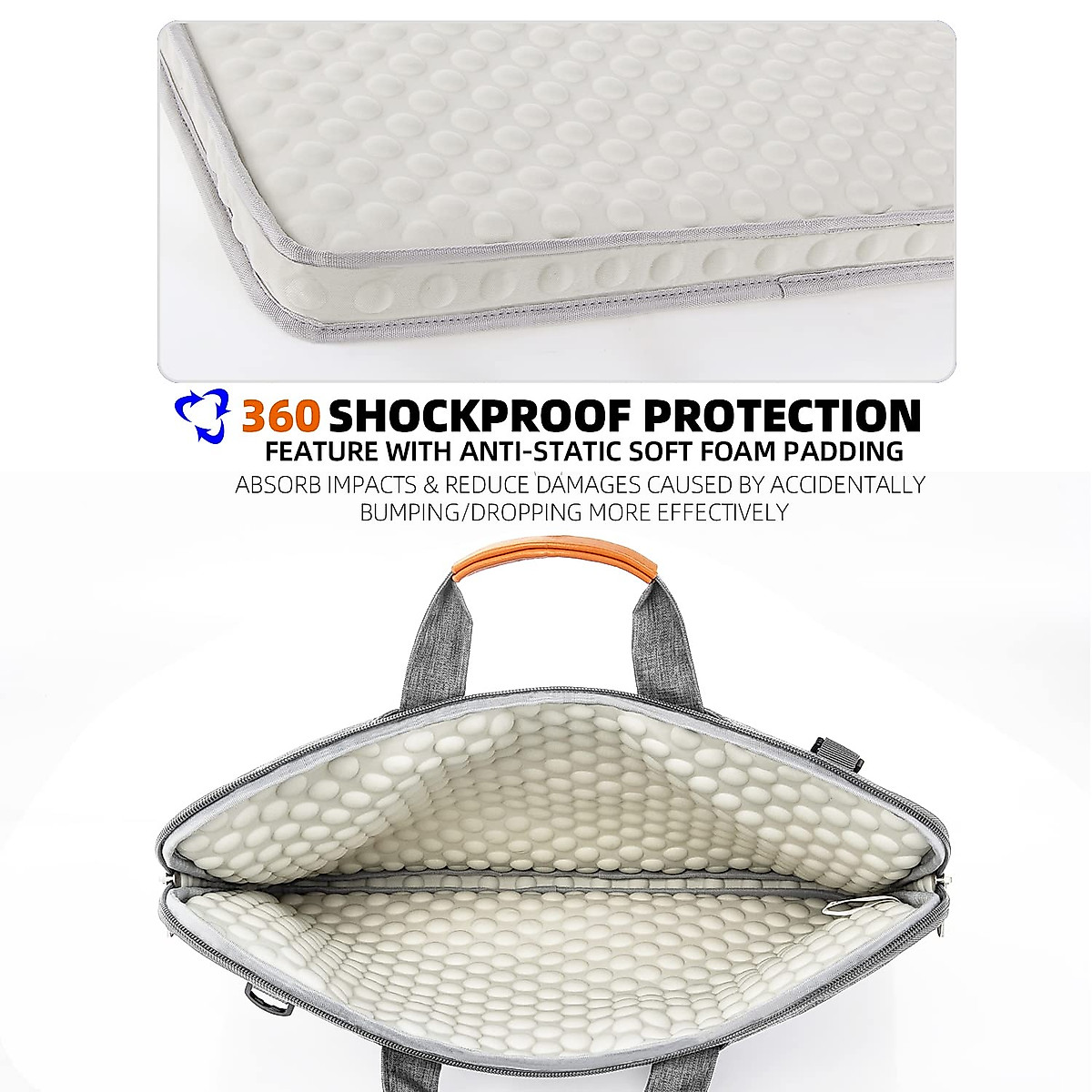 KINGSLONG Slim 17.3 inch Laptop Bag Sleeve Carrying Case with Shoulder Strap, Notebook Ultrabooks Computer Handbag Cover for Men Women Fit for Acer Asus Lenovo HP Toshiba Grey