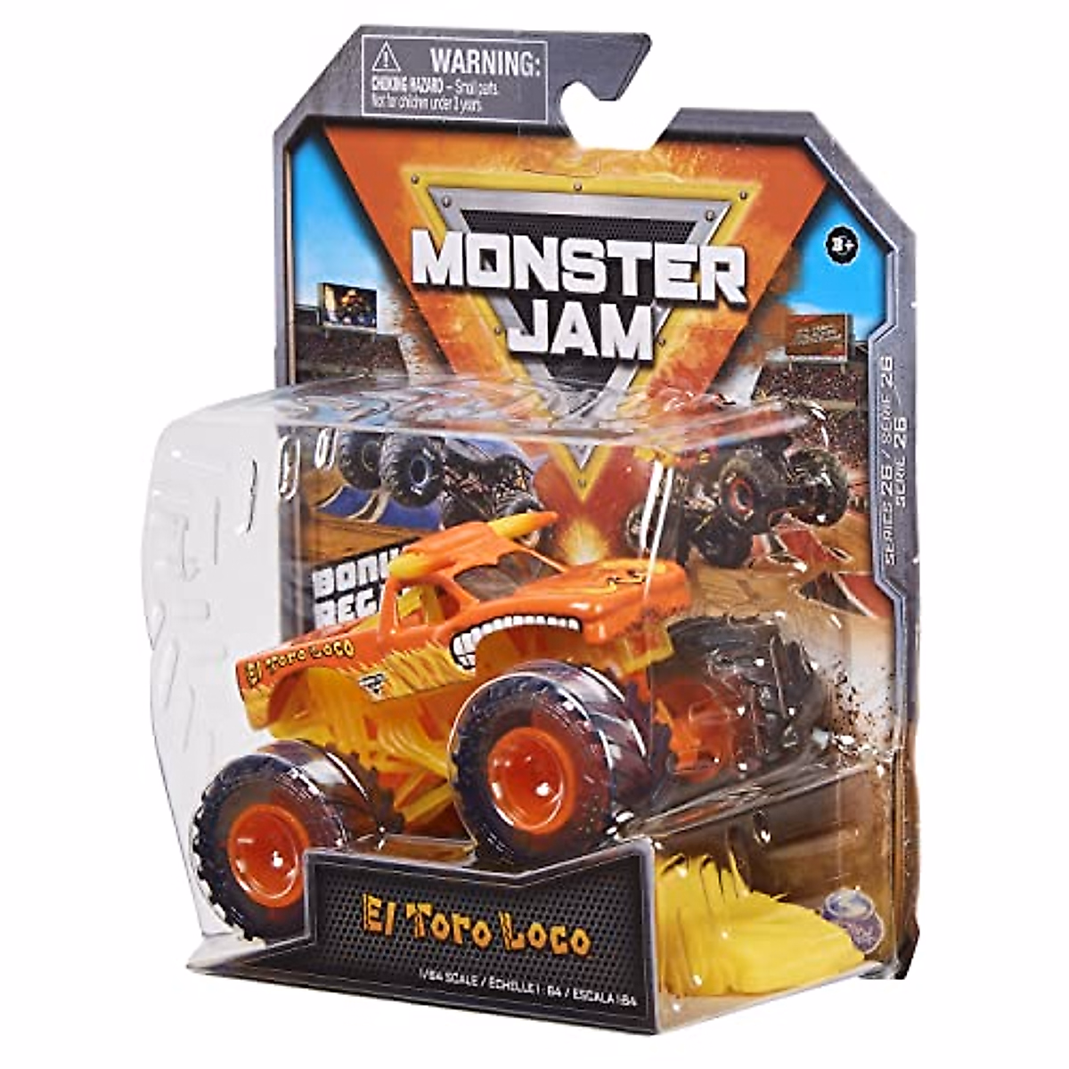 Monster Jam 2022 Spin Master 1:64 Diecast Truck with Bonus Accessory: See-Thru Crew El Toro Loco