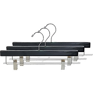 The Great American Hanger Company Wooden Bottom/Skirt Hangers, Black Finish, Box of 50 (500333-050)