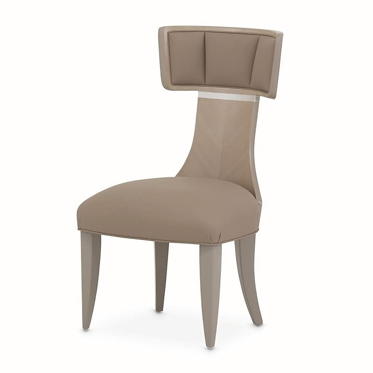 Michael Amini Lanterna Wood Dining Side Chair in Silver Mist (Set of 2)