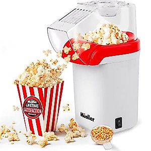 Mueller Ultra Pop, Hot Air Popcorn Popper, Electric Pop Corn Maker, Healthy and Quick Snack, No Oil Needed with Measuring/Butter Cup