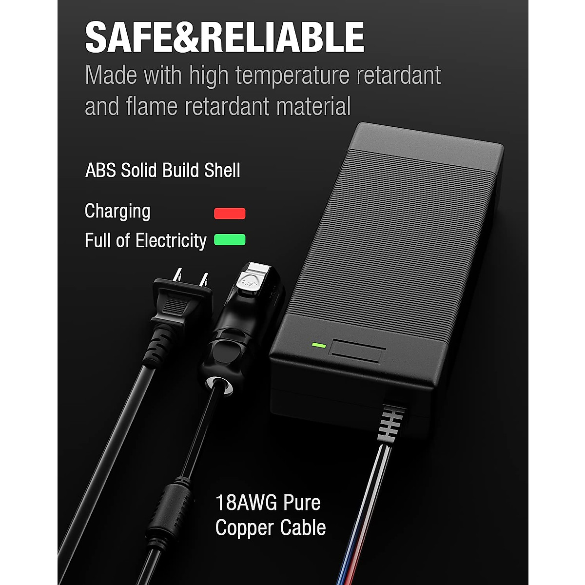 Battery Charger Compatible with Segway Dirt eBike X260 / Sur-Ron X LightBee, STIO 67.2V 2A Charger for 60V Dirt eBike 3 Prong Connector Power Supply Power Adapter