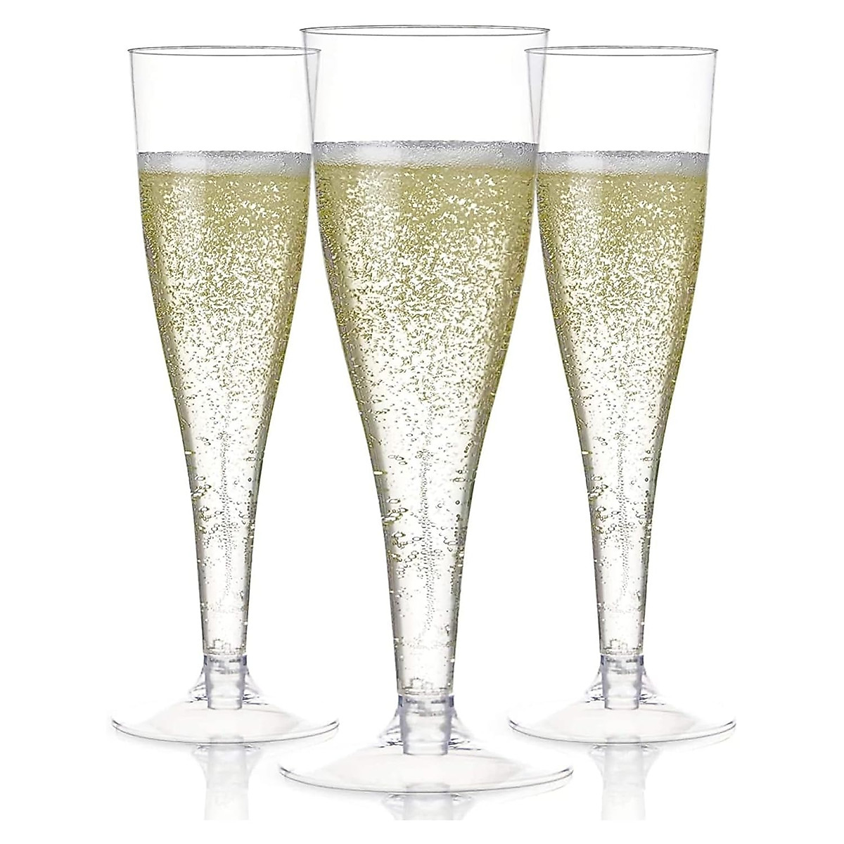 24 Plastic Champagne Flutes Disposable | Clear Plastic Champagne Glasses for Parties | Clear Plastic Cups | Plastic Toasting Glasses | Mimosa Glasses | New Years Eve Party Supplies 2023