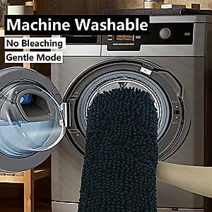 wyewye Bathroom Rugs, Ultra Soft Bathroom Rugs Sets 3 Piece Soft Shaggy Bathroom mats, Super Absorbent and Thick, Non-Slip, Machine Washable, Bath Mats for Bathroom Floor, Tub and Shower (Black)