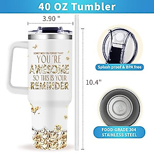 Personalized Sunflower Birthday Gifts for Women, Monogrammed 40oz Customized Tumblers Gifts with Initial Name for Grandma Mom Aunt Sister on Mothers Day, Custom Name Cups Gift for Her Female,07