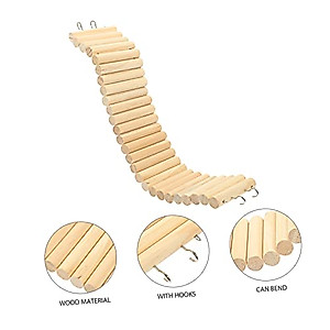 IFANLANDOR Ladder Fence Parrot Climbing Ladder Guinea Pig Hideout Rat Ladder Rat Bendy Bridge Gerbil Hamster Climbing Ladder Small Animals Wood Ladder Hamster Ladder Toy pet Chinchilla Wooden
