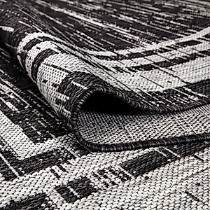 Keen Home Design Modern Outdoor Rug - 8x10 Washable Indoor/Outdoor Rug for Patio, Kitchen, Balcony, Beach, Garden, Deck and Porch. Size: 7'9" x 10'2"