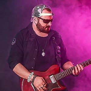 Disco Baseball Cap Silver Sequin Party Hats with Disco Ball Necklace and Sparkly Mirror Disco Bracelet Women Light Up Hat Bling Glitter Dance Cap for Girls Party Costume Accessories Cosplay Dress Up