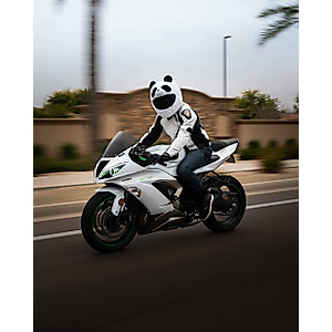 Panda Motorcycle Helmet Cover Sleeve, Funny Animal Full Face for Adults by Carbon Moto Gear D.I.L.L.I.G.A.F. Line