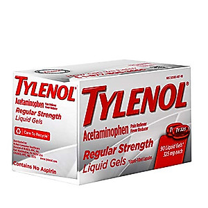 Tylenol Regular Strength Liquid Gels with 325 mg Acetaminophen, Pain Reliever & Fever Reducer, 90 ct