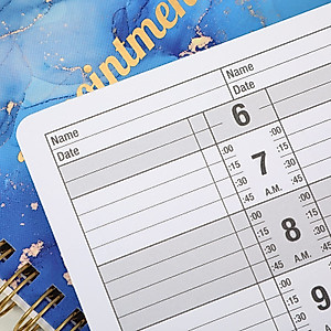 Poluma - Salon appointment book, 11.5" x 4.7", 2 Columns Undated , 6 AM - 9 PM, Twin-Wire Binding, 200 Pages for Hair Stylist - Blue