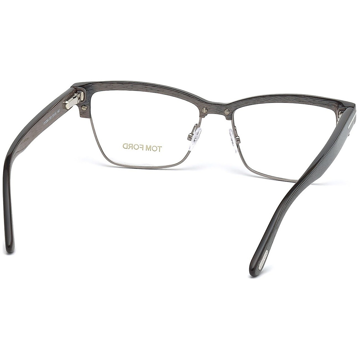 Tom Ford TF5364 Rectangular Eyeglasses FT5364 (020 Chalkstripe Gray/Palladium, 53)