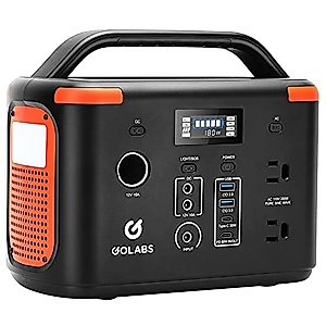 GOLABS i200 Portable Power Station LiFePO4 Battery with 110V/200W AC Outlet Pure Sine Wave, PD60W/QC3.0/DC 12V Outlet and LED Light, Solar Generator for CPAP Emergency Power Outage Camping Outdoor