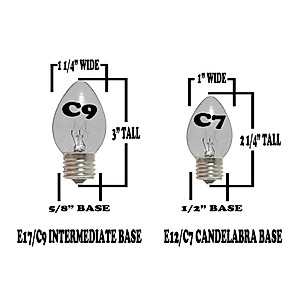 Novelty Lights C9/E17 Outdoor Globe String Lights – Outdoor Patio Party Pergola Garden Backyard Light Set – Heavy Duty Market Café Commercial Grade – Black Wire - 25 Feet