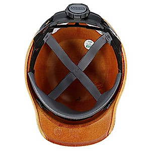 MSA 475395 Skullgard Cap Style Safety Hard Hat with Fas-Trac III Ratchet Suspension | Non-slotted Cap, Made of Phenolic Resin, Radiant Heat Loads up to 350F - Standard Size in Natural Tan