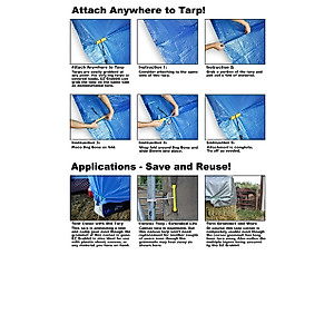 EZ Grabbit Tarp Tie Down (12-Pack) (Black) - Welcome to A New Standard! - Tarp Clip Clamp Holder Tie-Off Cinch Fastener Wall Tent Boat Pool Cover Canopy Hay Cargo Camping Storage Canvas