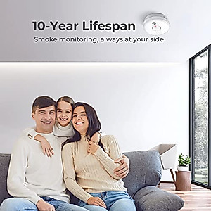 Smoke Detector, GuardryShely Fire Alarms Smoke Detectors with Photoelectric Sensor, Smoke Detector Battery Included with Silence Function and Low Battery Signal, Fire Alarm GW206C for Home, 2 Packs