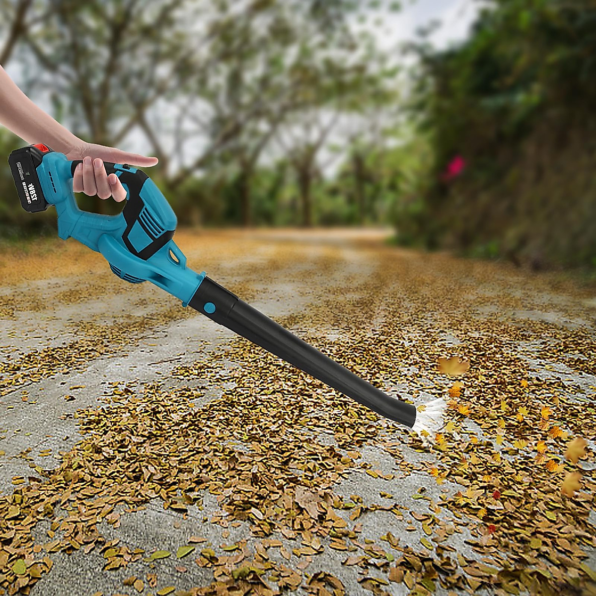 Electric Leaf Blower, Handheld Battery-Operated Snow Blower for Blowing Leaves Snow and Debris