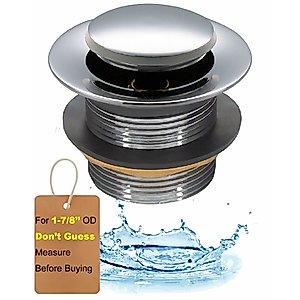 YEEREAD 1-7/8" Brass Bath Tub Drain Kit, Pop Up Tip Toe Touch Bathtub Shower Drain Shoe Stopper Replacement, Polished Chrome