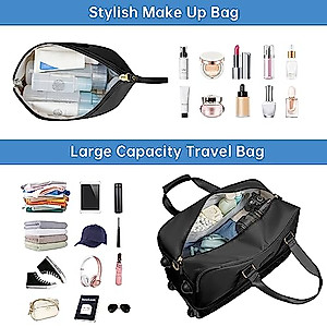 ETRONIK Rolling Duffle Bag with Wheels, 21-inch Flight Approved Travel Duffle Bag with Wet Pocket & Shoe Compartment, Carry On Luggage 22x14x9 Airline Approved, Black
