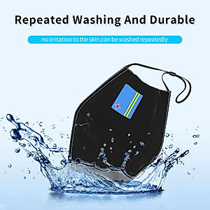 VVGETE Flag Of Aruba 3 Pcs Reusable Couple Face Masks With 6 Filters, Fashion Balaclava Washable Adjustable Ear Hooks Soft Breathable Outdoor Dust-Proof & Wind-Proof Face Mask