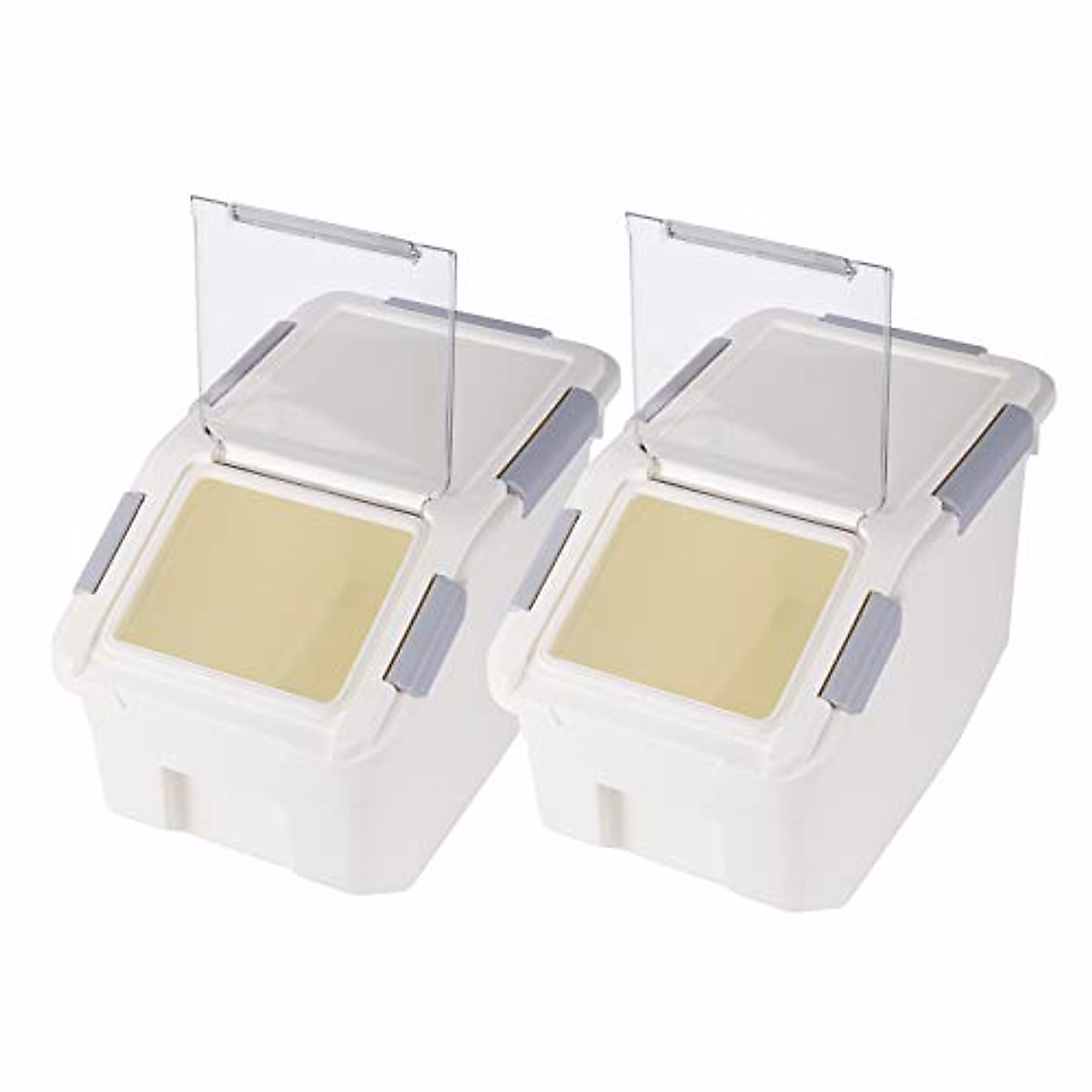 Grain Storage Container 20 lb (10 Liter) with Wheels Seal Locking Lid PP(Pack-2)