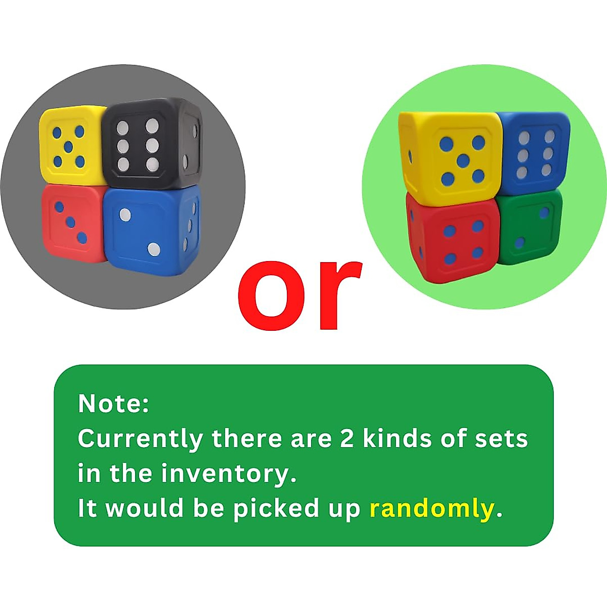 Macro Giant 6 Inch PU Foam Jumbo Big Playing Dice, Set of 4, Basic Color, Math Teaching, Teaching Aids, Board Games, Kid Toy