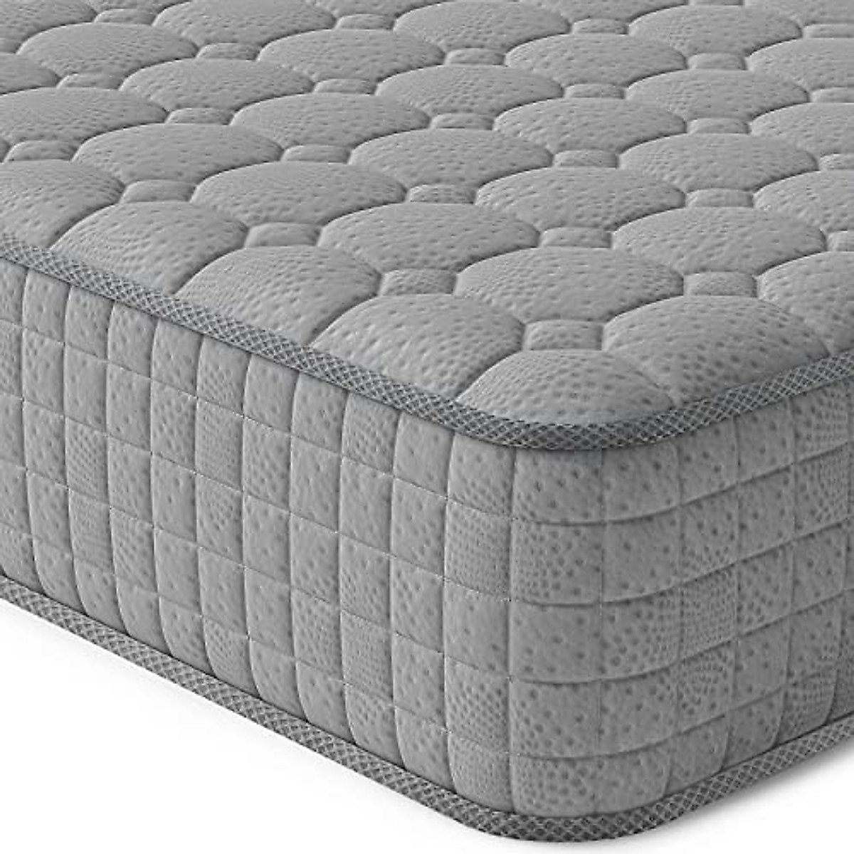 Vesgantti 8 Inch Multilayer Hybrid Twin Mattress - Multiple Sizes & Styles Available, Ergonomic Design with Memory Foam and Pocket Spring, Medium Firm Feel, Grey